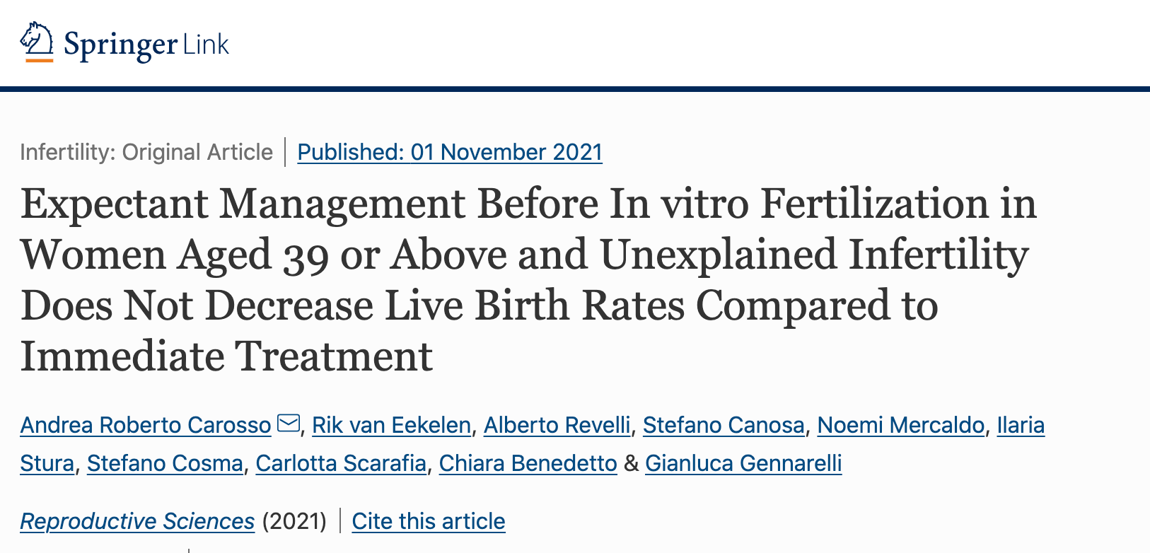 Expectant Management Before IVF in Women Aged 39 or Above