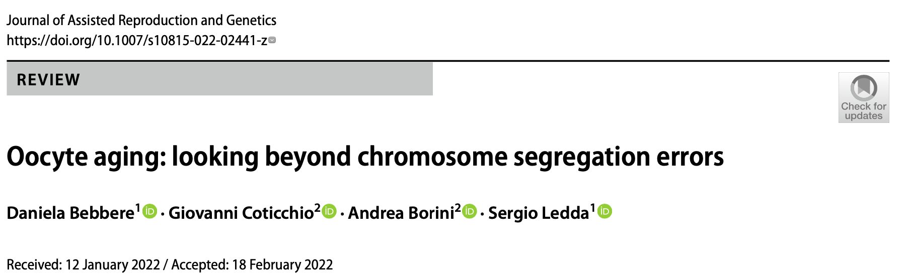 Oocyte aging: looking beyond chromosome segregation errors
