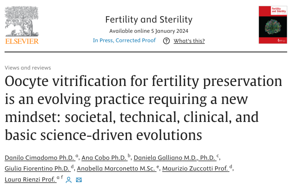 Oocyte vitrification for fertility preservation is an evolving practice ...
